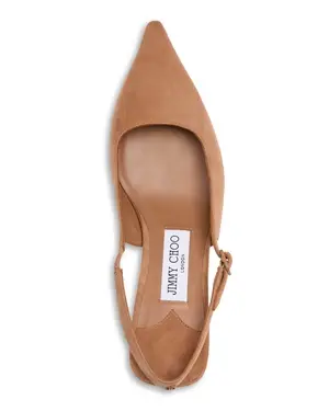 JIMMY CHOO Amel 50 Slingback Pumps - Toffee