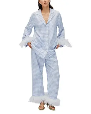 Sleeper Party Pajama Set Blue Vichy