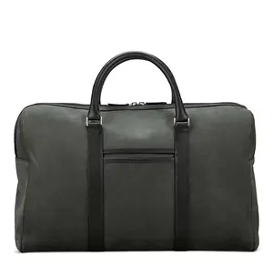 CARL FRIEDRIK Compact Leather Weekender Bag Charcoal