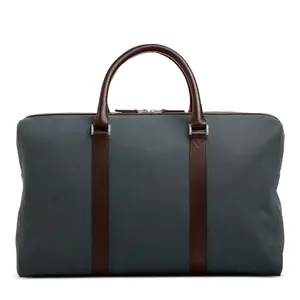CARL FRIEDRIK Compact Leather Weekender Bag - Navy/hackett