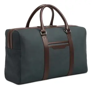 CARL FRIEDRIK Compact Leather Weekender Bag - Navy/hackett
