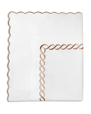PRATESI Treccia Splendore Flat Sheet, Twin - White/rose Gold