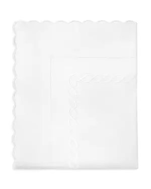PRATESI Treccia Splendore Flat Sheet, Twin - White/white
