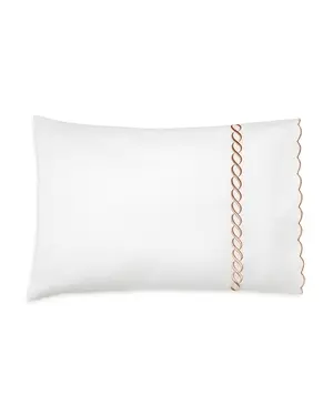 PRATESI Treccia Splendore Standard Pillowcase, Pair - White/rose Gold