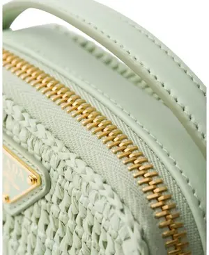Prada Crochet And Leather Mini-pouch - Green
