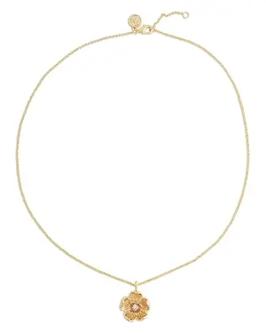 ANABEL ARAM Wildflowers Pave Flower Pendant Necklace - Gold