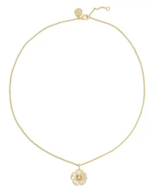 ANABEL ARAM Wildflowers Pave Flower Pendant Necklace - White/gold