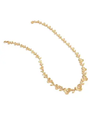ANABEL ARAM Pave Orchid Link Necklace - Gold