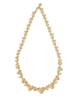 ANABEL ARAM Pave Orchid Link Necklace - Gold