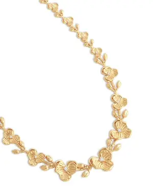 ANABEL ARAM Pave Orchid Link Necklace - Gold