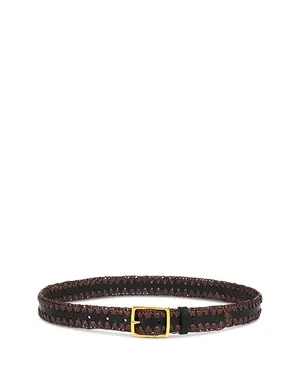 Rag & Bone Woven Edge Boyfriend Belt Black Raffia