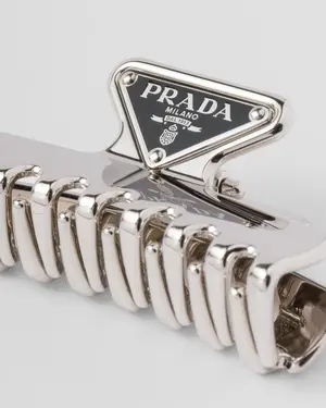 Prada Metal Hair Clip - Silver