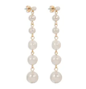 Ettika Cultured Freshwater Pearl Linear Drop Earrings