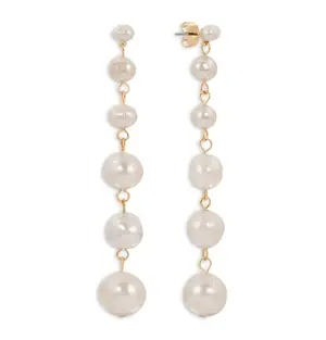 Ettika Cultured Freshwater Pearl Linear Drop Earrings