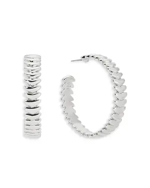 Ettika Metal Moderna Large Half Hoop Earrings - Silver