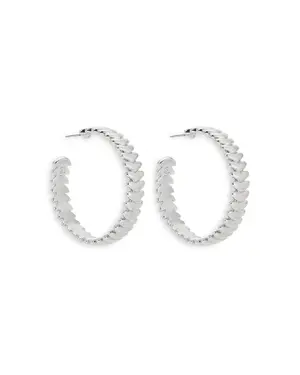 Ettika Metal Moderna Large Half Hoop Earrings - Silver
