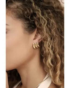 Ettika Moderna Stud Earrings - Gold