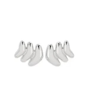 Ettika Moderna Metal Stud Earrings - Silver