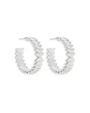 Ettika Metal Moderna Medium Half Hoop Earrings - Silver