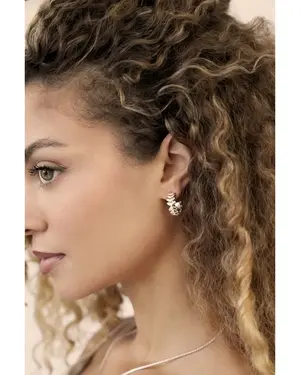 Ettika Metal Half Hoop Earrings - Silver