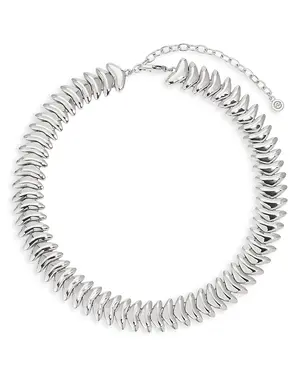 Ettika Metal Choker Necklace - Silver