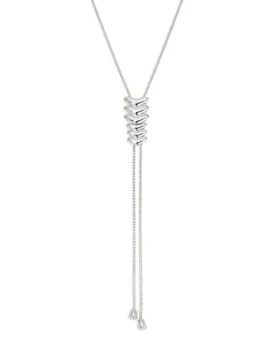 Ettika Moderna Metal Lariat Necklace - Silver