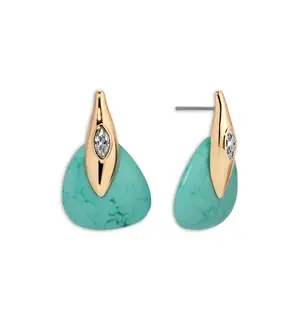 Ettika Solstice & Cubic Zirconia Drop Earrings - Turquoise