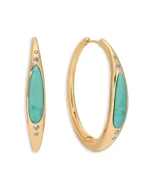 Ettika Solstice & Cubic Zirconia Hoop Earrings - Turquoise
