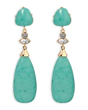 Ettika Solstice & Cubic Zirconia Linear Drop Earrings - Turquoise