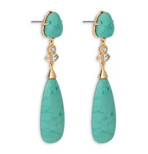 Ettika Solstice & Cubic Zirconia Linear Drop Earrings - Turquoise