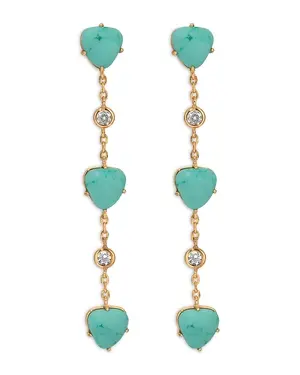 Ettika Solstice & Cubic Zirconia Linear Drop Earrings - Turquoise