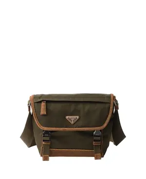 Prada Re-nylon And Suede Shoulder Bag - Green
