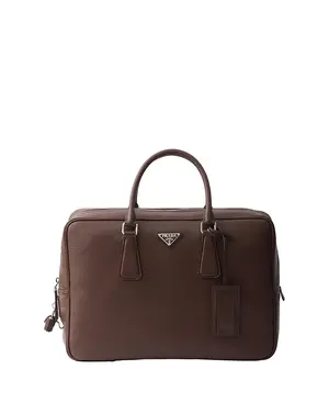 Prada Leather Work Bag - Brown