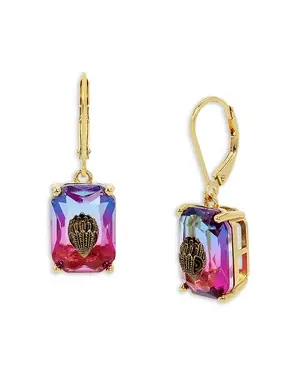 Kurt Geiger Signature Eagle Ombre Gem Drop Earrings - Pink/gold