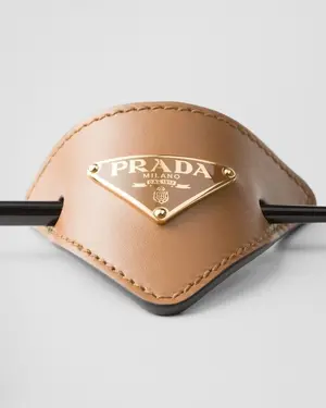 Prada Leather Hair Clip - Brown