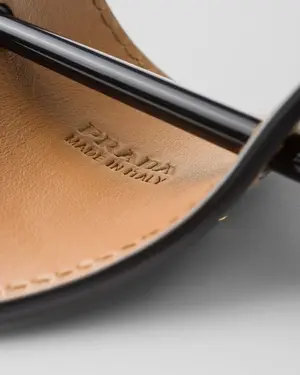 Prada Leather Hair Clip - Brown