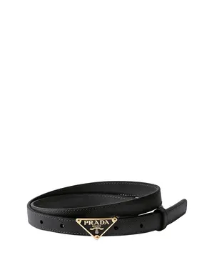 Prada Saffiano Leather Belt Black