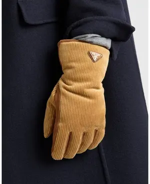Prada Corduroy Gloves - Yellow
