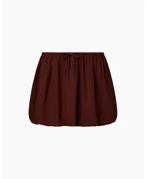 Onia Air Linen Bubble Mini Skirt - Rum