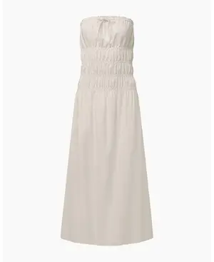 Onia Air Linen Smocked Maxi Dress