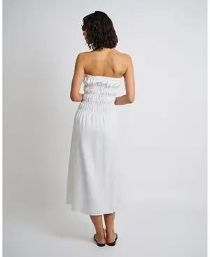 Onia Air Linen Smocked Maxi Dress