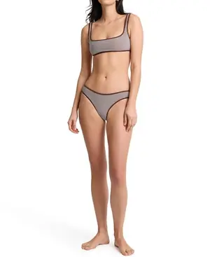 Onia Claire Bikini Top - Brown/white