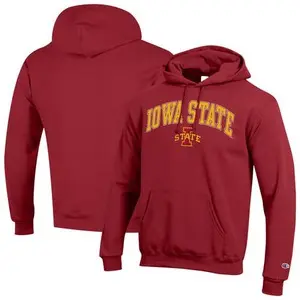 Champion Iowa State Cyclones Arched Logo Fleece Pullover Hoodie - Cardinal