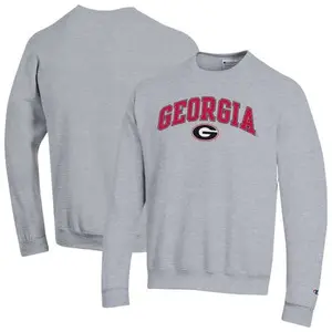 Champion Georgia Bulldogs Arch Over Logo Pullover Sweatshirt - Heather Gray