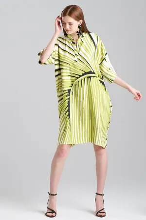 Natori Yoshinoki Cotton Silk Caftan Dress