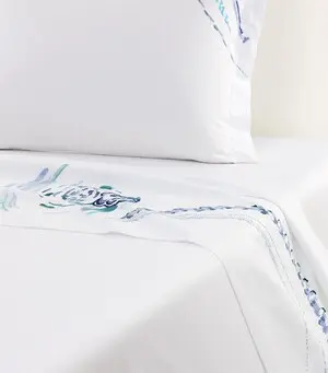 YVES DELORME COUTURE Pima Cotton Abysses Flat Sheet