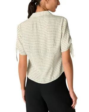 Whistles Oval Spot Tie Sleeve Shirt