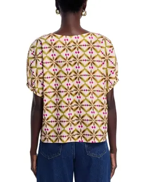 LA FEE MARABOUTEE Split Neck Blouse