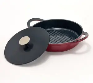 TECHNIQUE Cast Aluminum Nonstick 10' Grill Pan W/ Burger Press - One-color