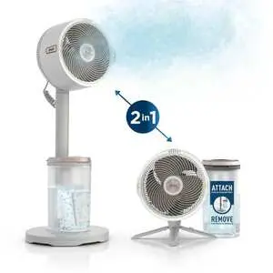 SHARK Flexbreeze Pro Mist Indoor Outdoor Pedestal & Table Fan With Water Tank - Dove